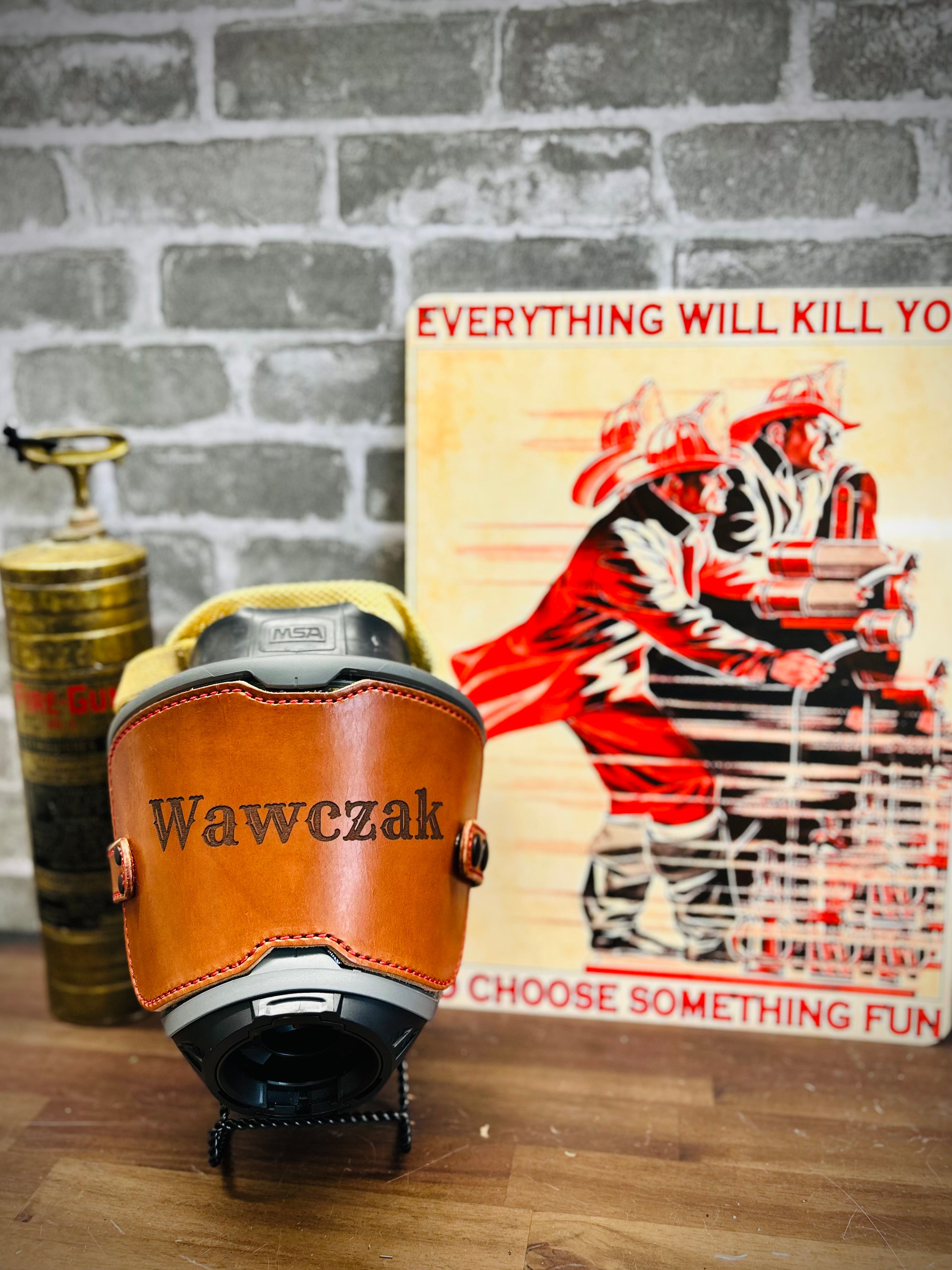 Firefighter SCBA Leather Mask Cover for MSA G-1 Mask (Personalized ...