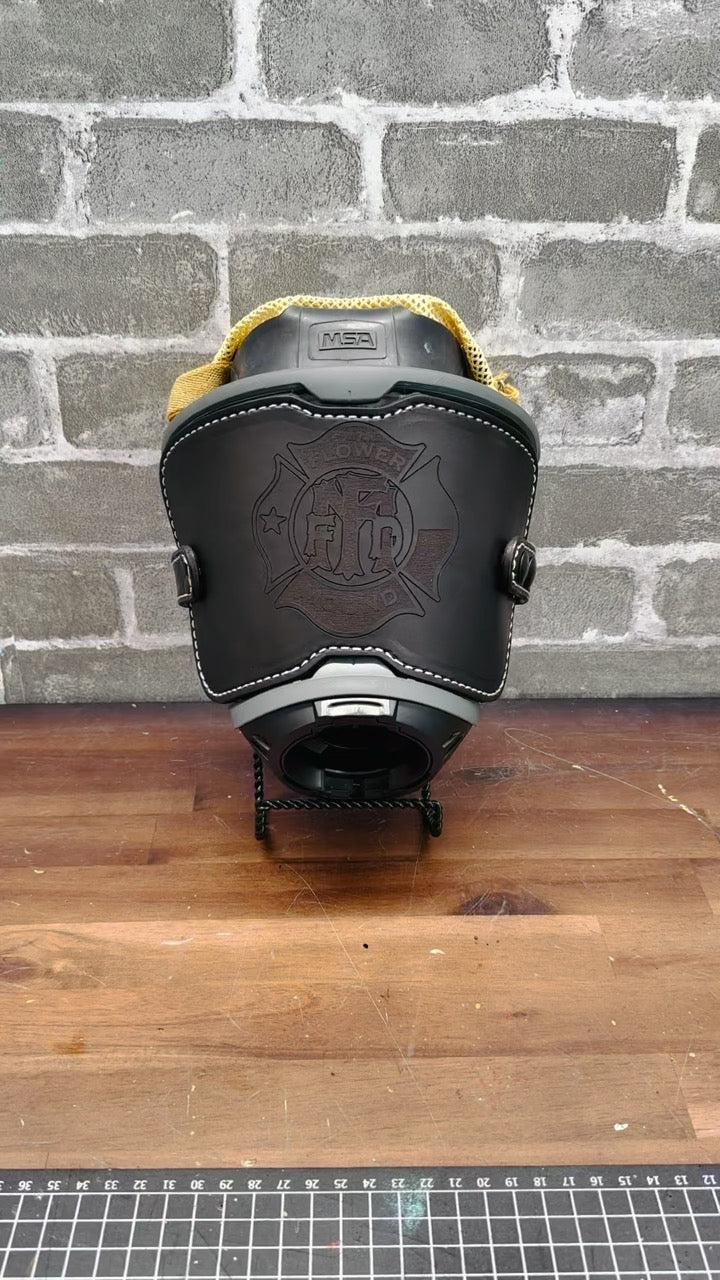 Firefighter SCBA Leather Mask Cover for MSA G-1 Mask (Personalized ...