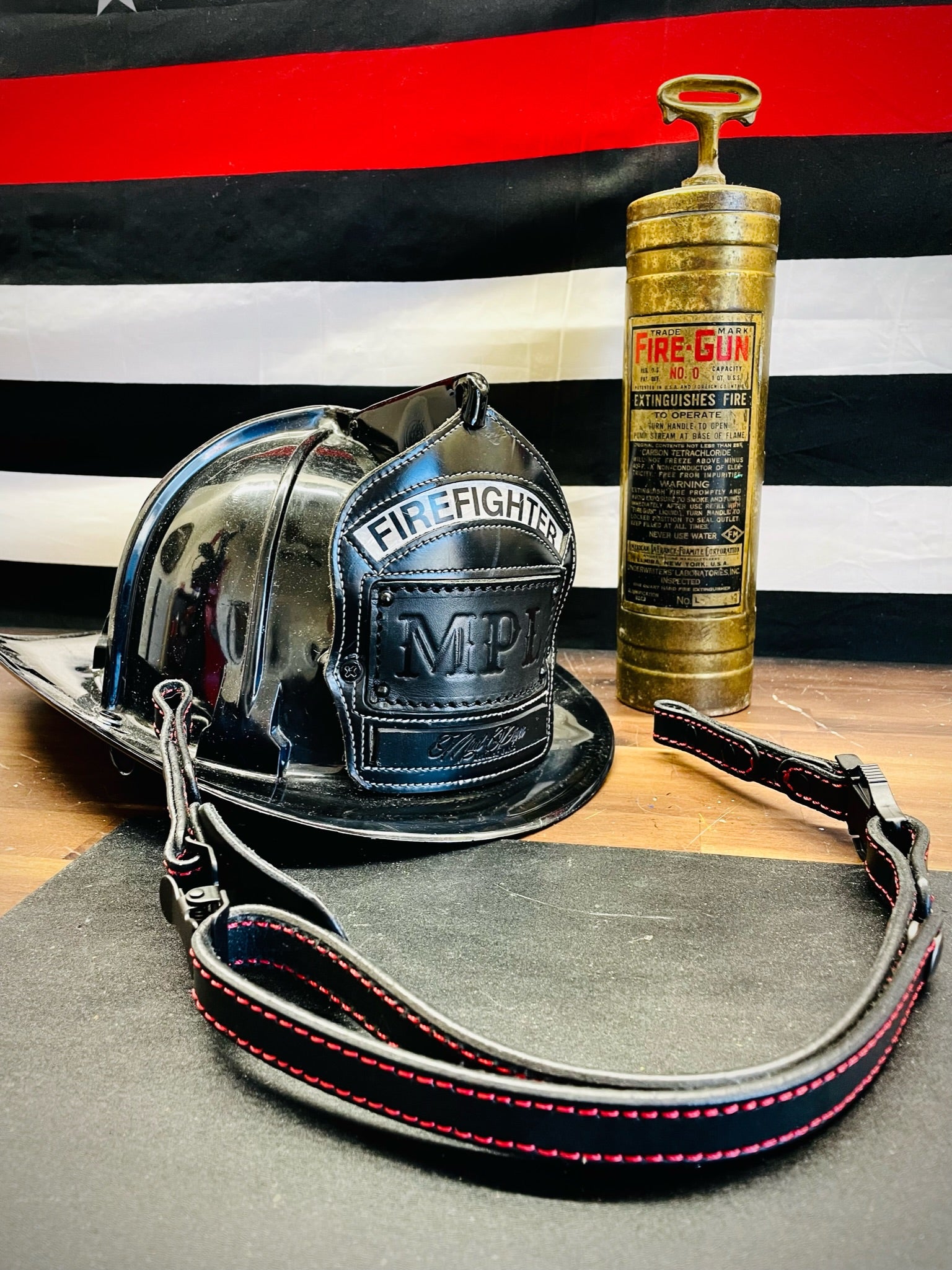 Firefighter Leather Chin Strap-Ready To Ship – Mad Piper Leatherworks